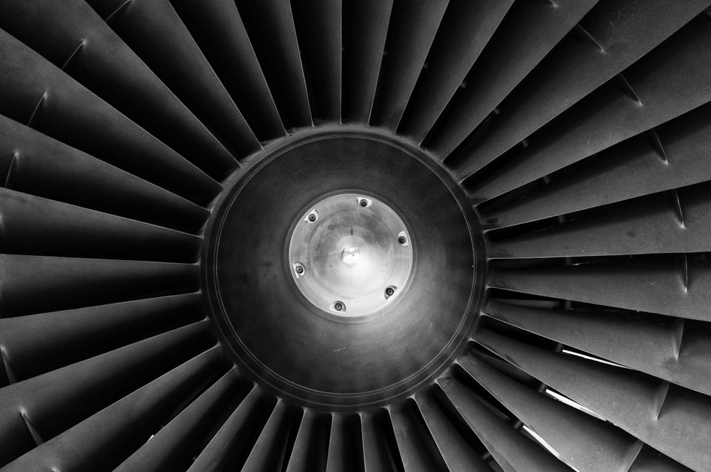 Turbo fine art prints | Black and white jet turbine engine photography ...